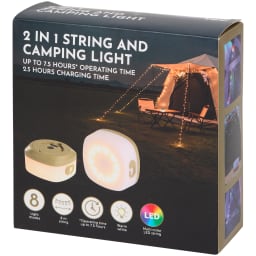 Froyak 2-in-1 campinglamp en lichtsnoer – 9 x 9 x 5 cm | Action NL
